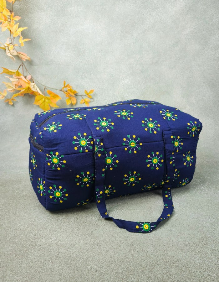 Rectangle Travel Bag Dark Blue with Green Graphic Prints Design ...