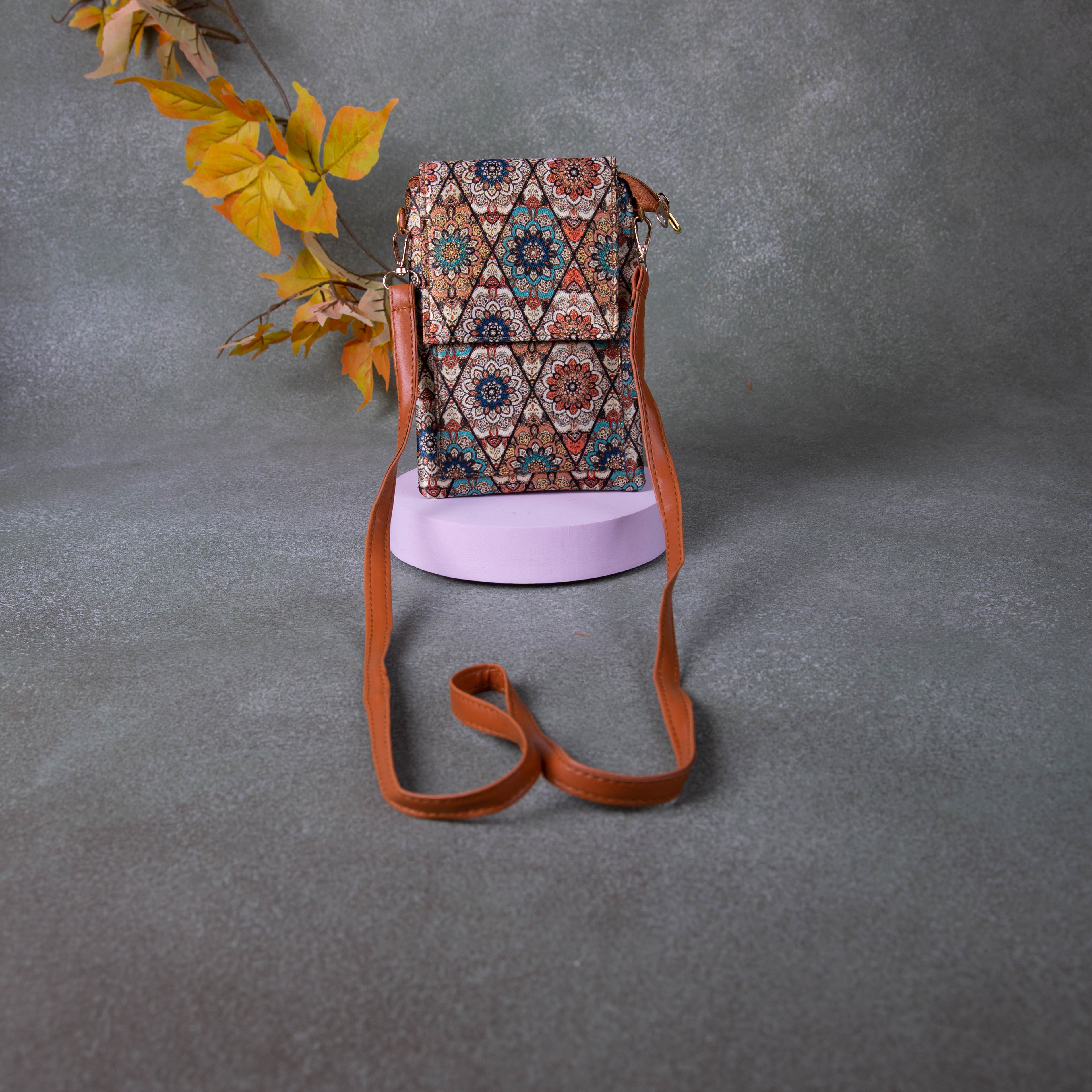 Water-Ressistant Mobile Slings Sandal with Blue Colour Flower Design ...