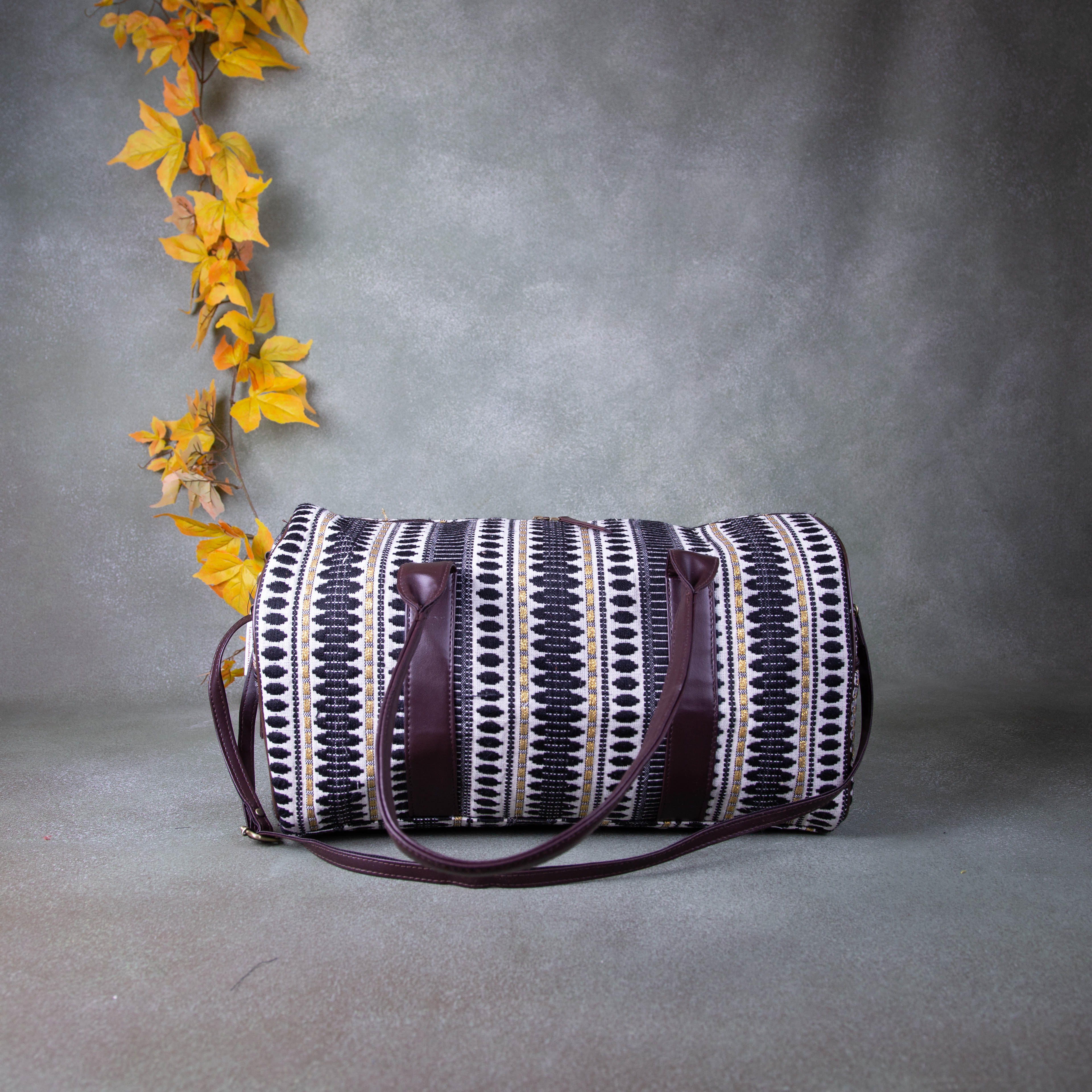 Water-Resistant Travel Bags White with Black Dots. – lakshya bags